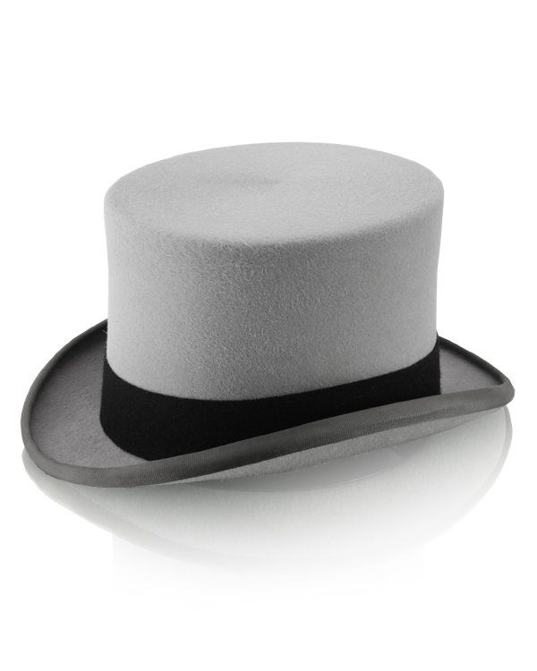 Soft, Grey Wool Felt Top Hat | Dobell