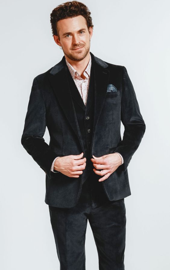 Dobell Navy Corduroy 3 Piece Suit | Dobell