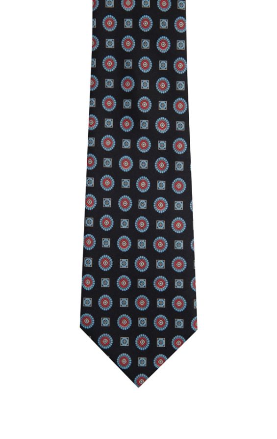 Loch Hart of Scotland Black Circle Motif Tie | Dobell