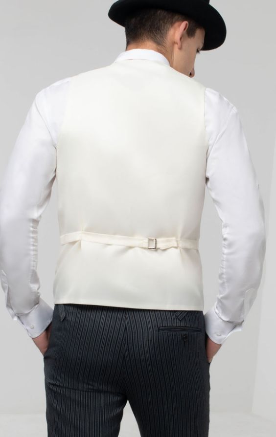 Luxury 100% Wool Gold/Buff Double Breasted Morning Suit Vest | Dobell