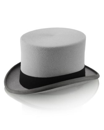 Soft, Grey Wool Felt Top Hat | Dobell