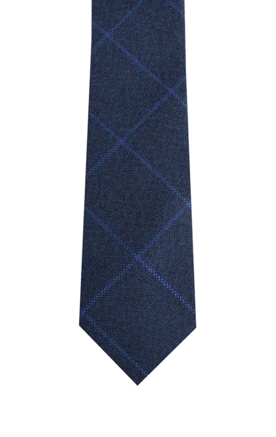 Dobell Navy Check Necktie | Dobell