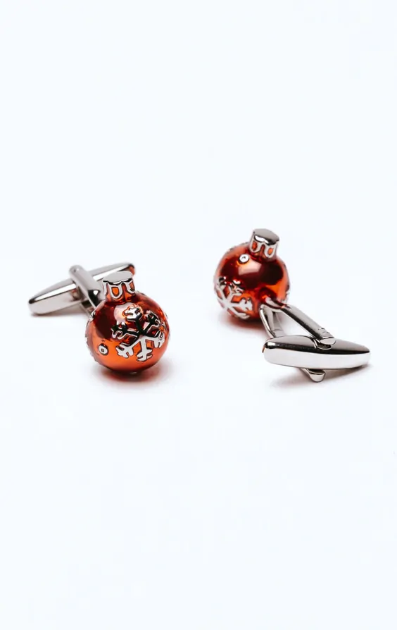 Red Christmas Bauble Cufflinks | Dobell
