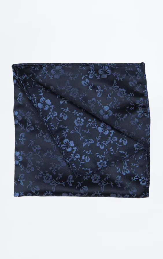 Navy & Blue Floral Handkerchief | Dobell