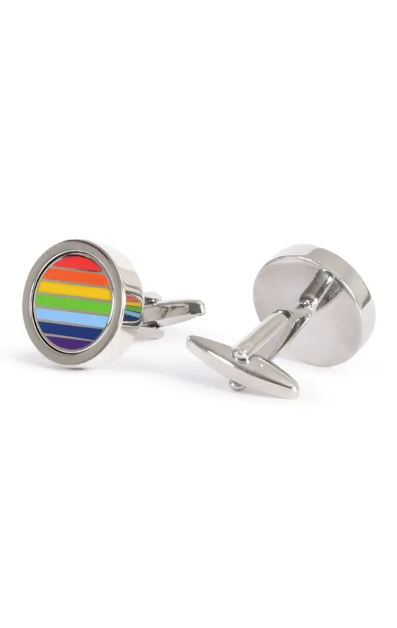 Round Rainbow Cufflinks | Dobell