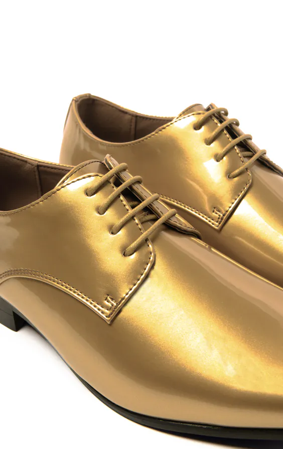 gold button shoes