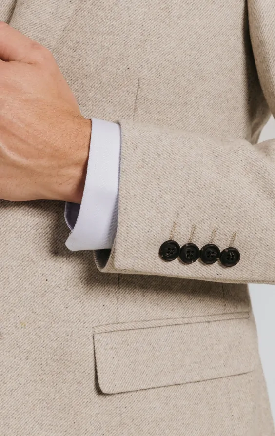 Stone Twill Tweed Suit | Dobell