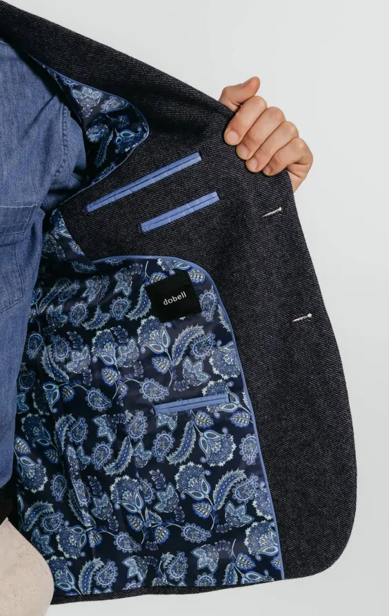 Denim Blue Twill Tweed Jacket | Dobell