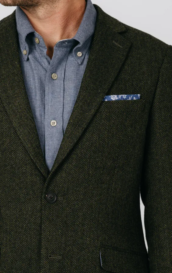 Green Herringbone Tweed Jacket | Dobell