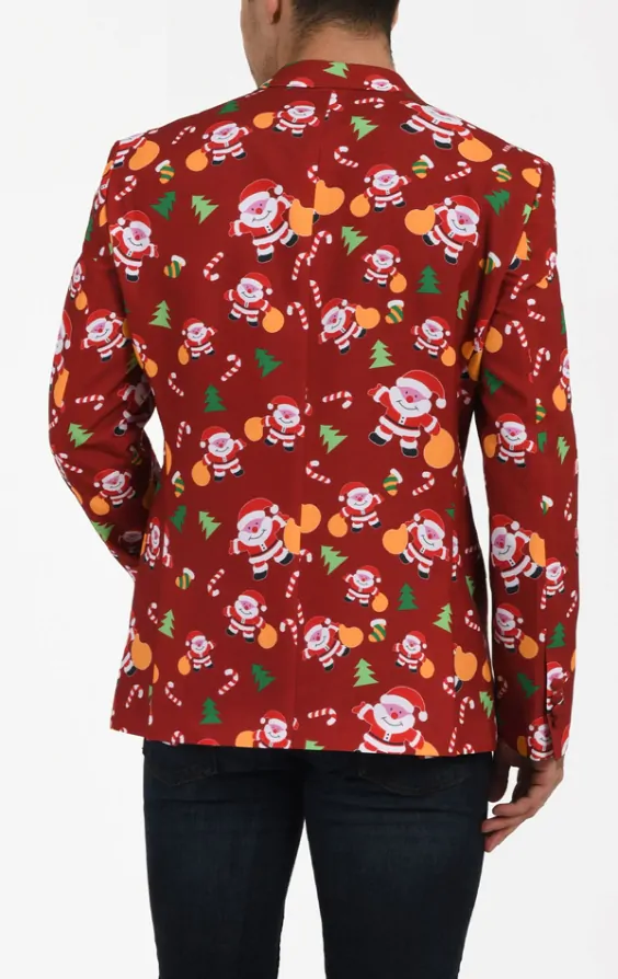 Dobell 'Happy Santa Claus' Red Christmas Jacket | Dobell
