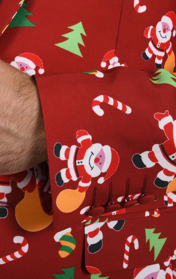 Dobell 'Happy Santa Claus' Red Christmas Jacket | Dobell