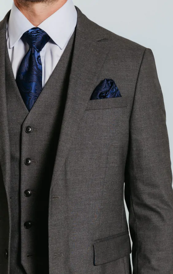 Dobell Grey Slim Fit 3 Piece Suit | Dobell