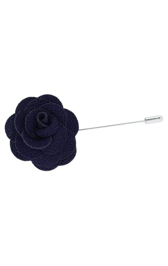 Dobell Navy Blue Flower Lapel Pin | Dobell