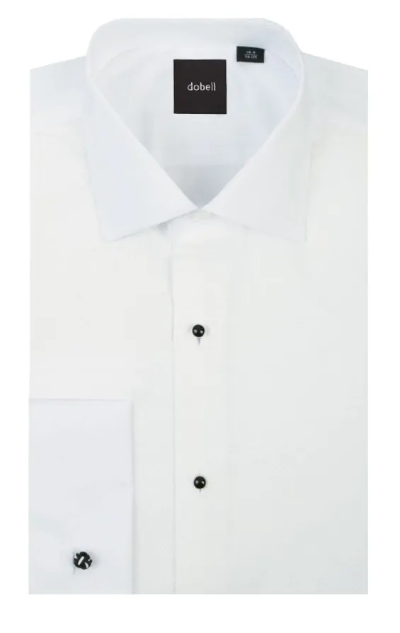 Laydown Collar, Pique Front Tuxedo Shirt by Dobell | Dobell