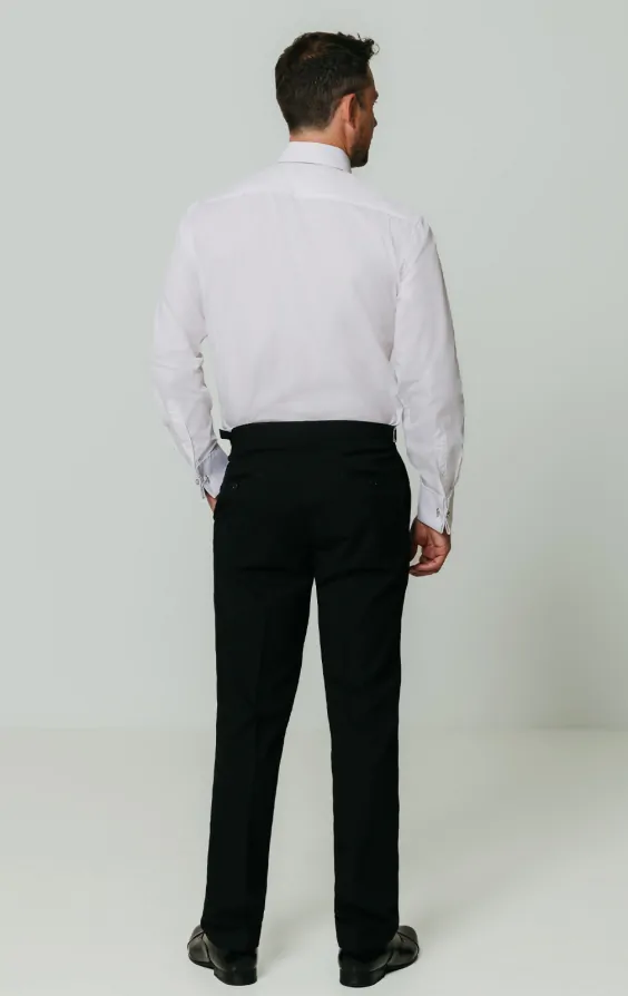 Dobell White Tuxedo Shirt With Ruffle Front | Dobell