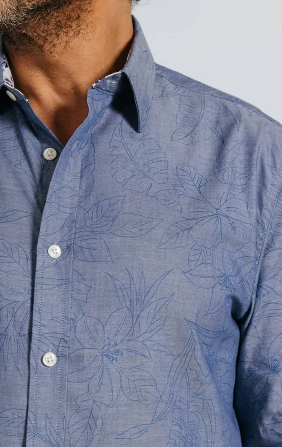 Blue Floral Print Shirt | Dobell