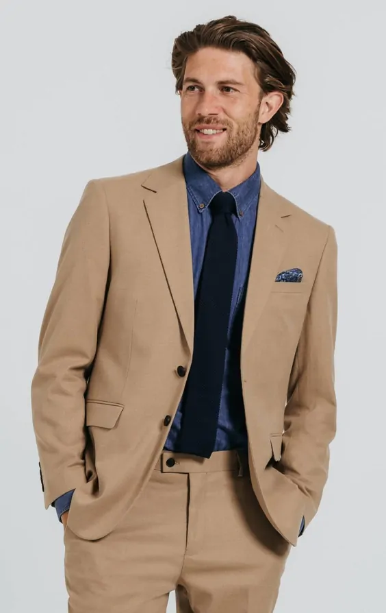 Camel Twill Suit | Dobell