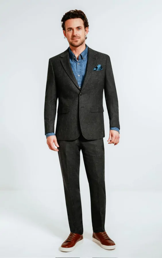 Dobell Grey Donegal Tweed Suit | Dobell