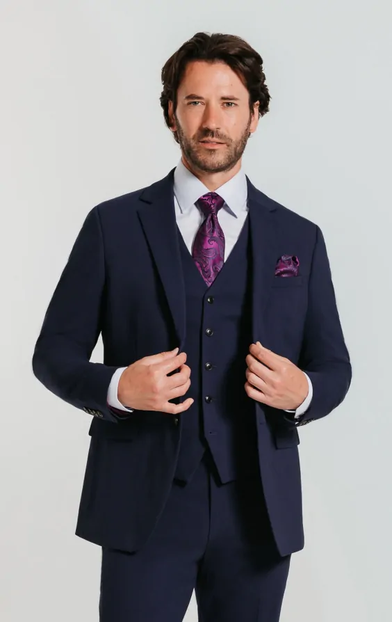 Dobell Blue Slim 3 Piece Suit | Dobell