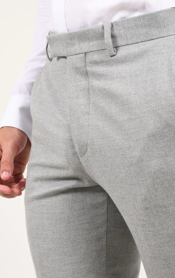 Dobell Grey Flannel Suit Pants | Dobell