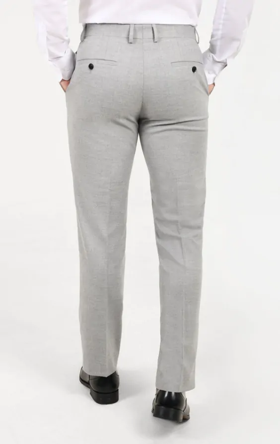 Dobell Grey Flannel Suit Pants | Dobell