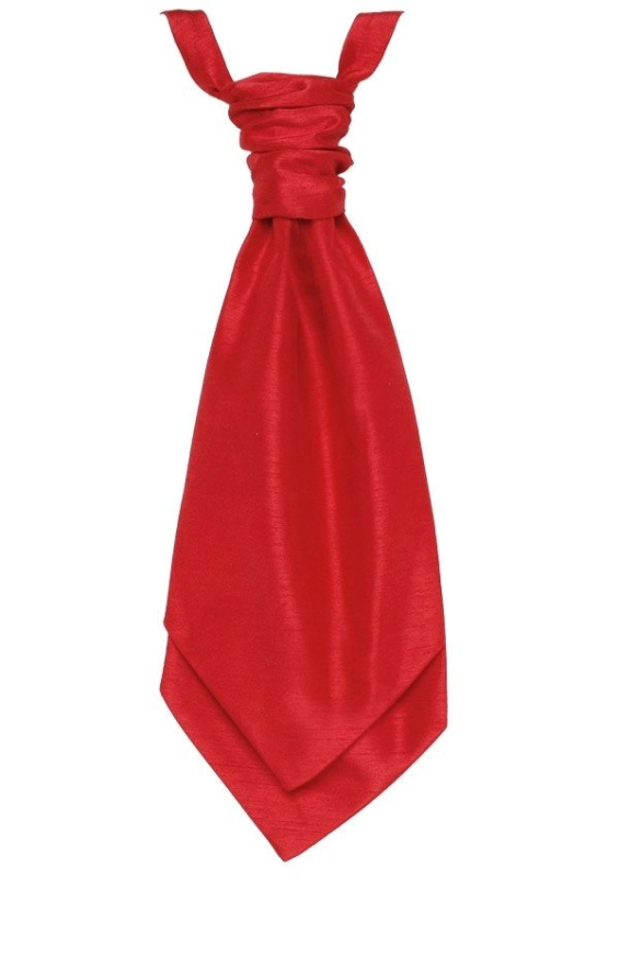 Crimson Red Poly Dupion Cravat (Pre-Tied & Hand Tied) | Dobell