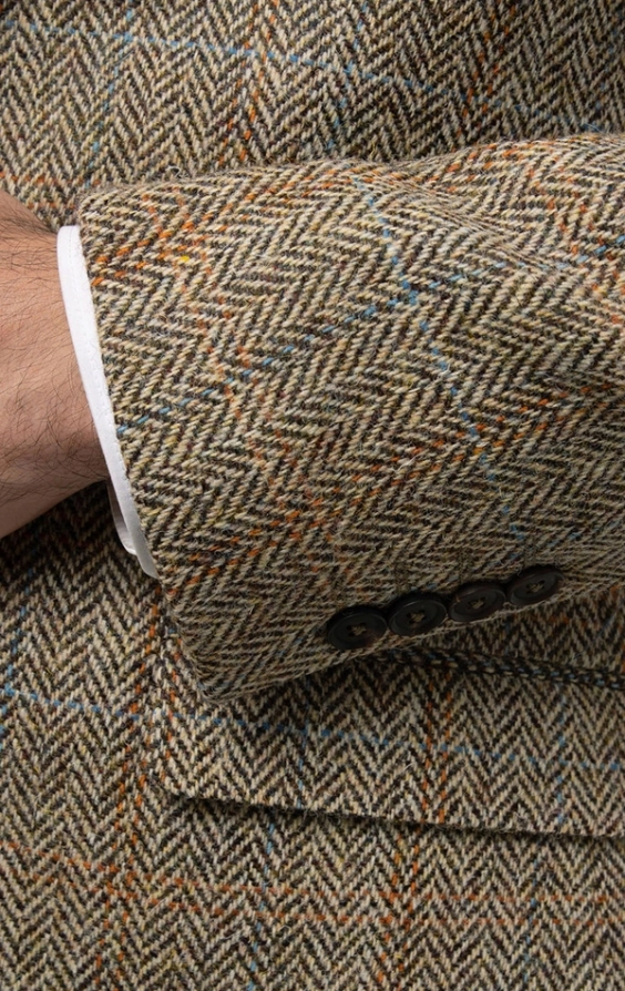 Harris Tweed of Scotland Brown Windowpane Check Tweed Suit | Dobell